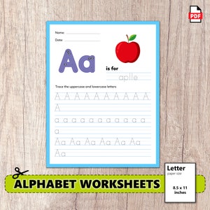 A-Z Alphabet Letter Tracing Worksheets. 26 Pages - Etsy