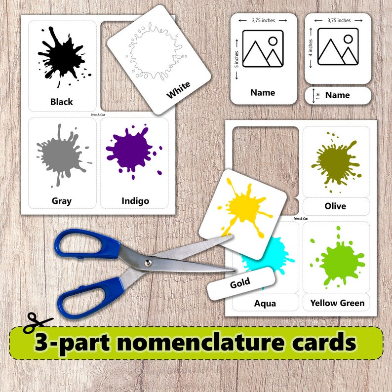 40 Colors Flash Cards • Montessori Cards • Flashcards Nomenclature ...