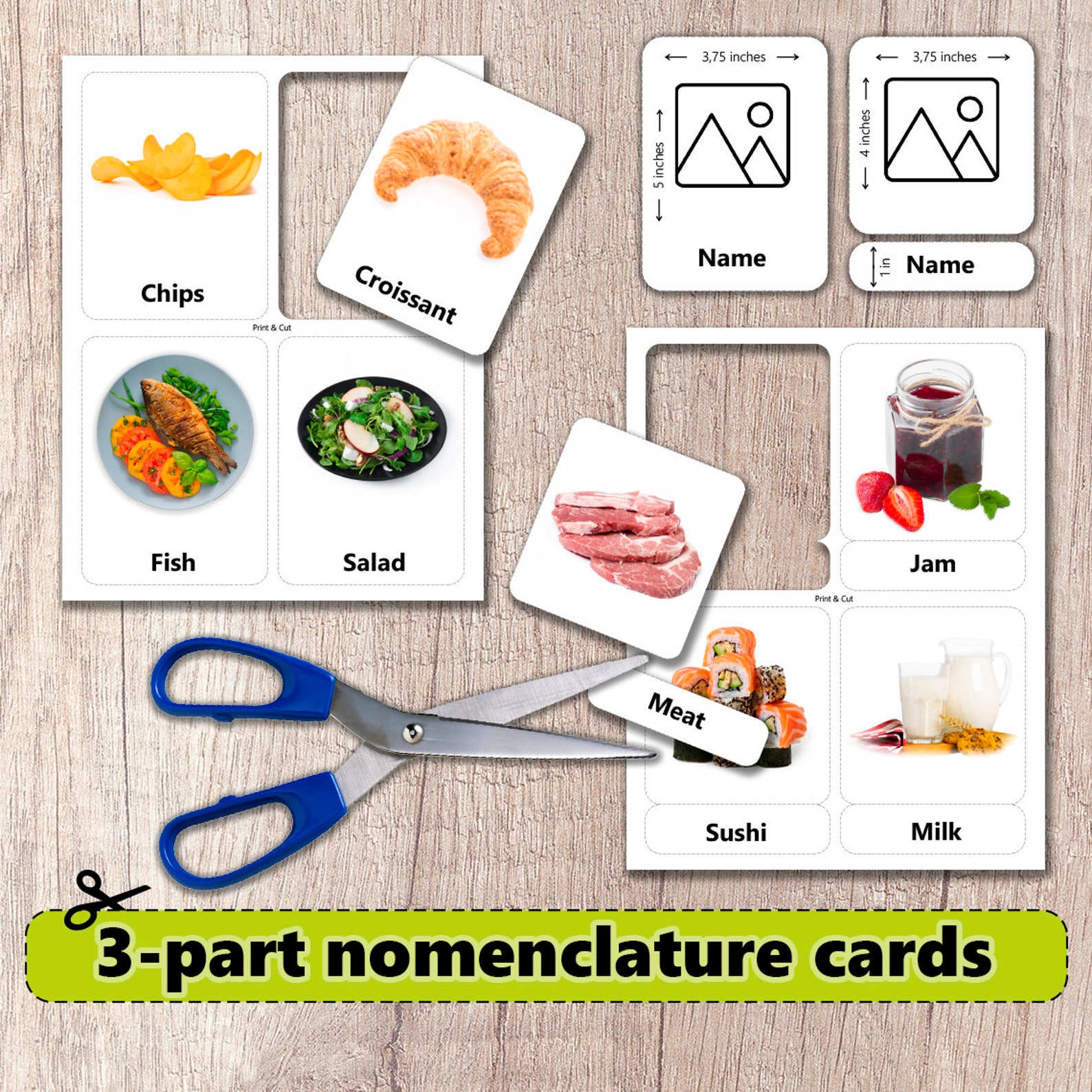 40 Foods Flash Cards (real Pictures) • Montessori Cards • Flashcards ...