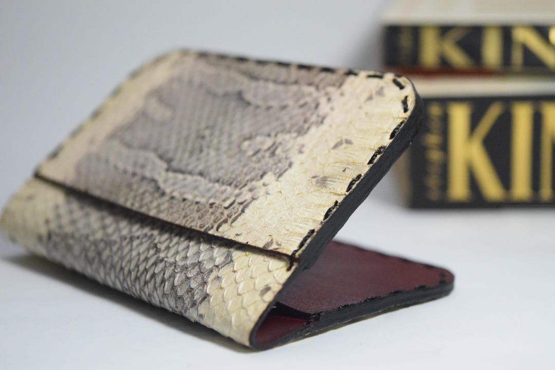 Men's Snake Leather, Handmade Mini Leather Wallet, Exotic Leather ...