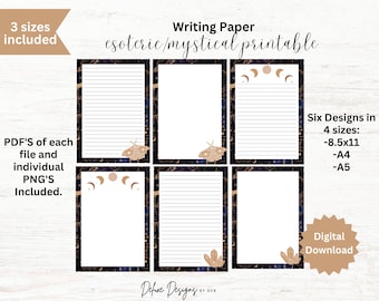 Printable Sunflower Writing Paper - 6 Styles - 3 Sizes - 8.5 X 11, A4, A5 Pdf's and PNG'S ...