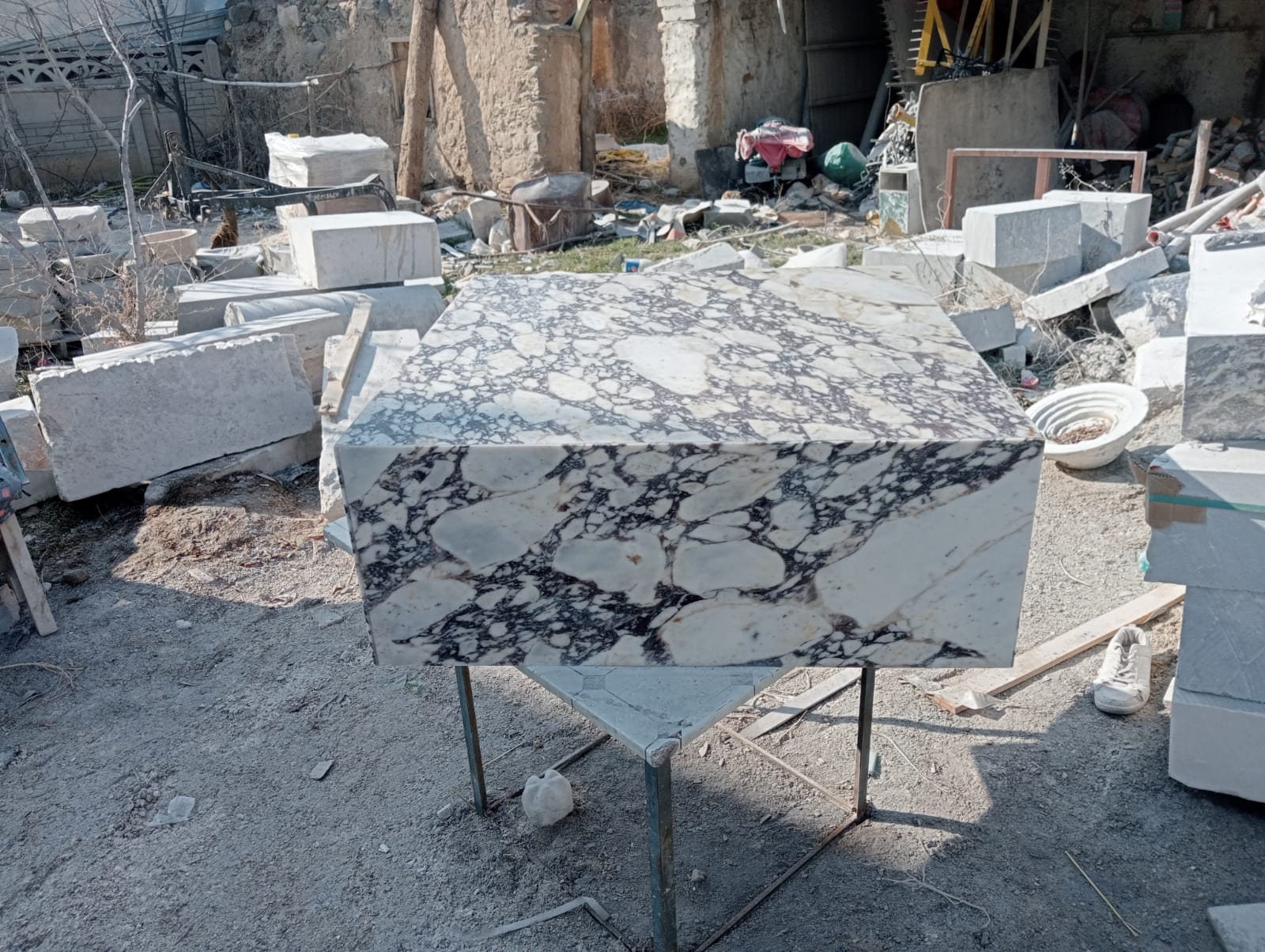Calacatta Viola Marble Plinth Coffee Table: Custom Cube End Table - Etsy