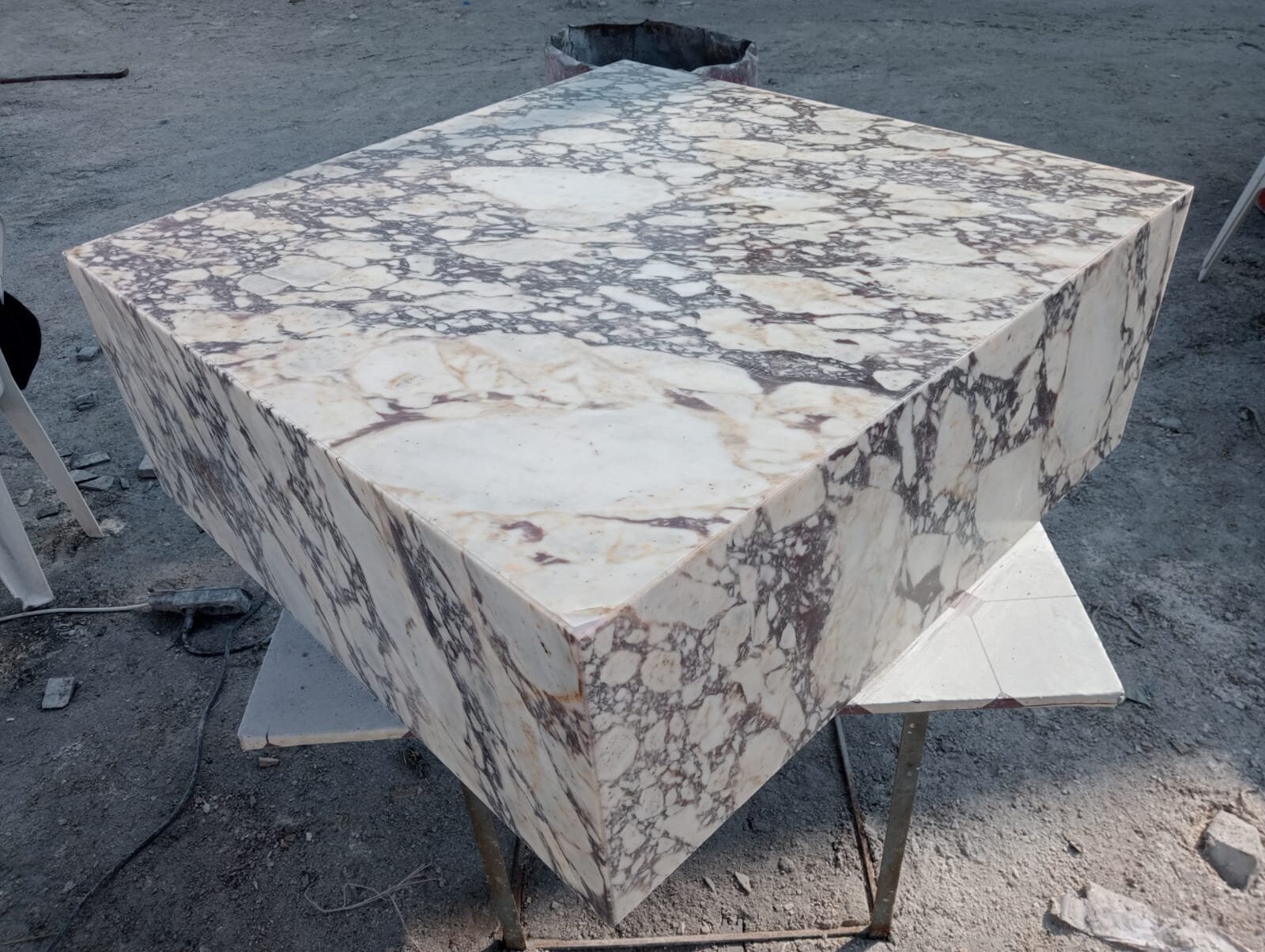 Calacatta Viola Marble Plinth Coffee Table: Custom Cube End Table - Etsy