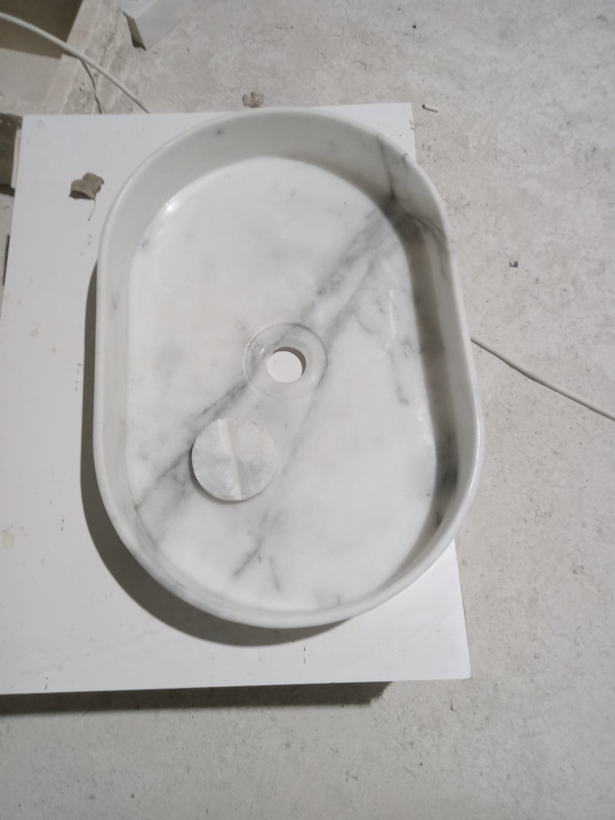 Opium Carrara Marble Vessel Sink Handcrafted Natural Stone Basin, Sink ...