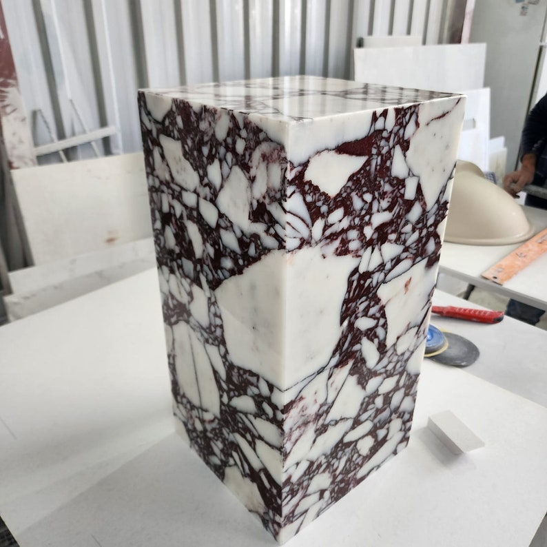 Calacatta Viola Marble Plinth , Handmade Side Table, Freeshipping, End ...