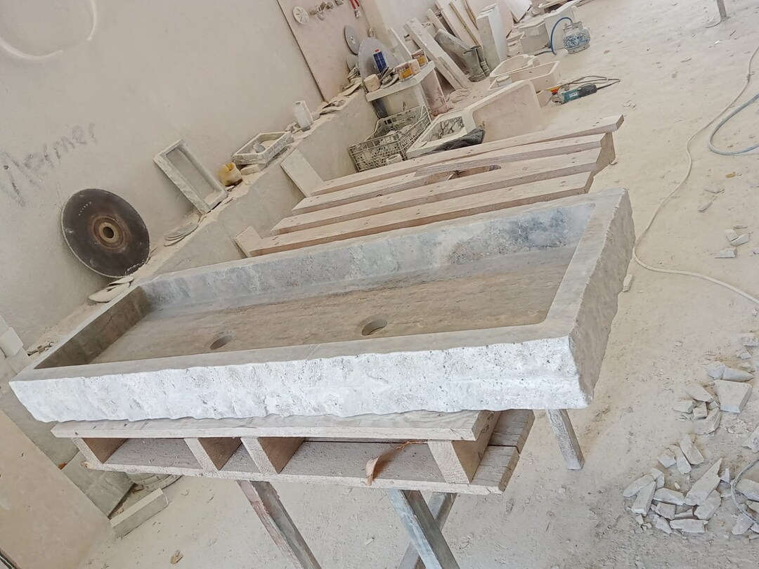 Double Marble Sink, Sink for Bathroom, Natural Stone Sink, Marble, Sink ...