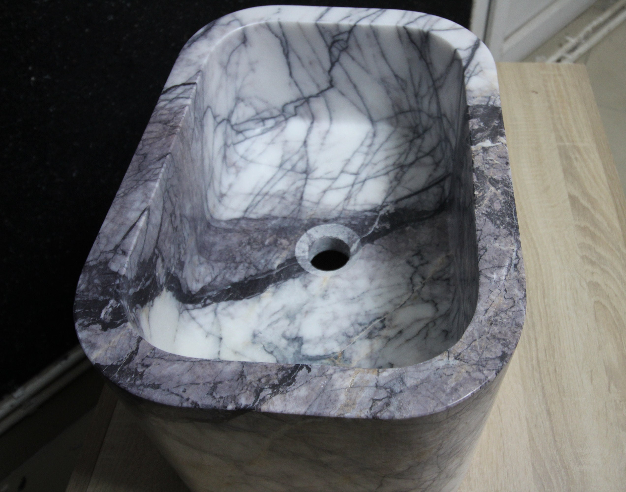 Calacatta Marble Sink Wall Mount Marble Sink Marble Bathroom Sink ...