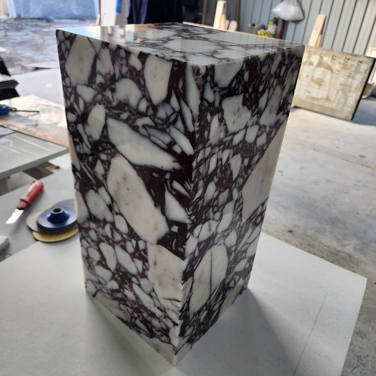 Calacatta Viola Marble Plinth , Handmade Side Table, Freeshipping, End ...