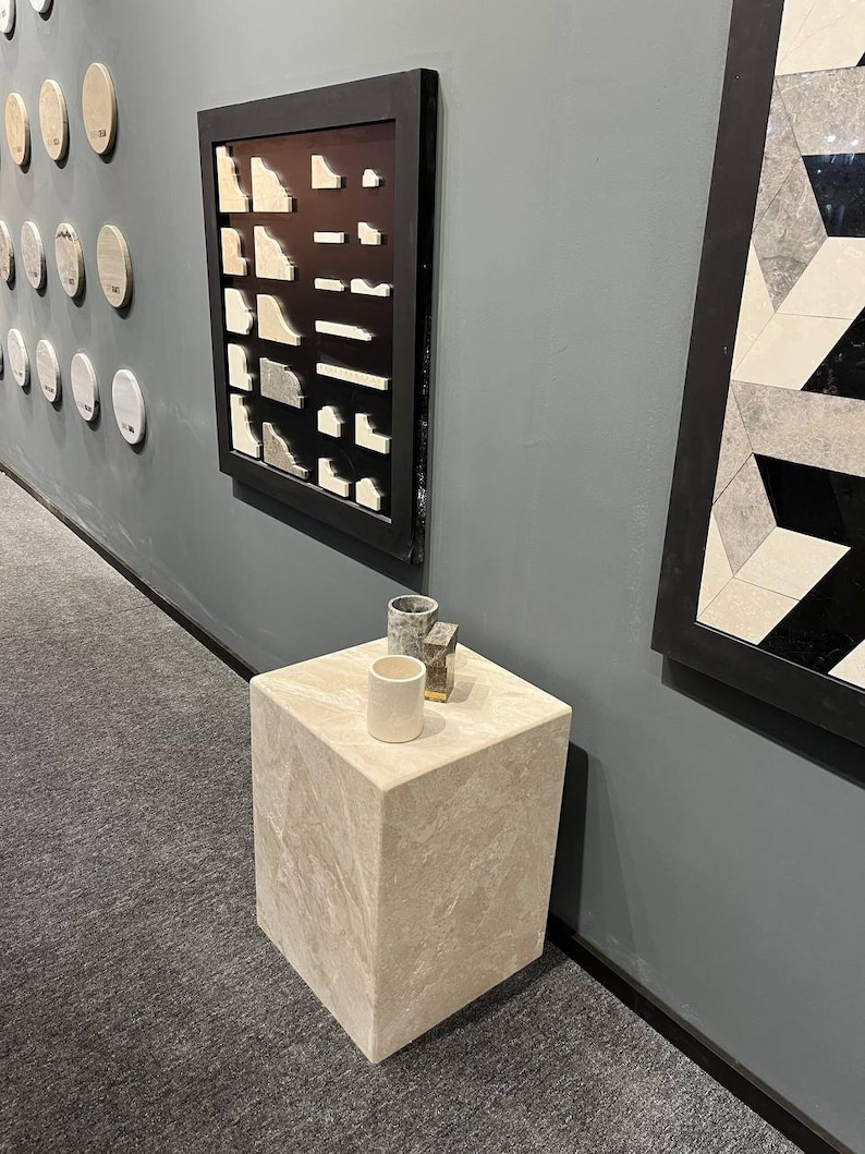 Travertine Plinth,handmade Side Table, Freeshipping, End Table, Cube ...