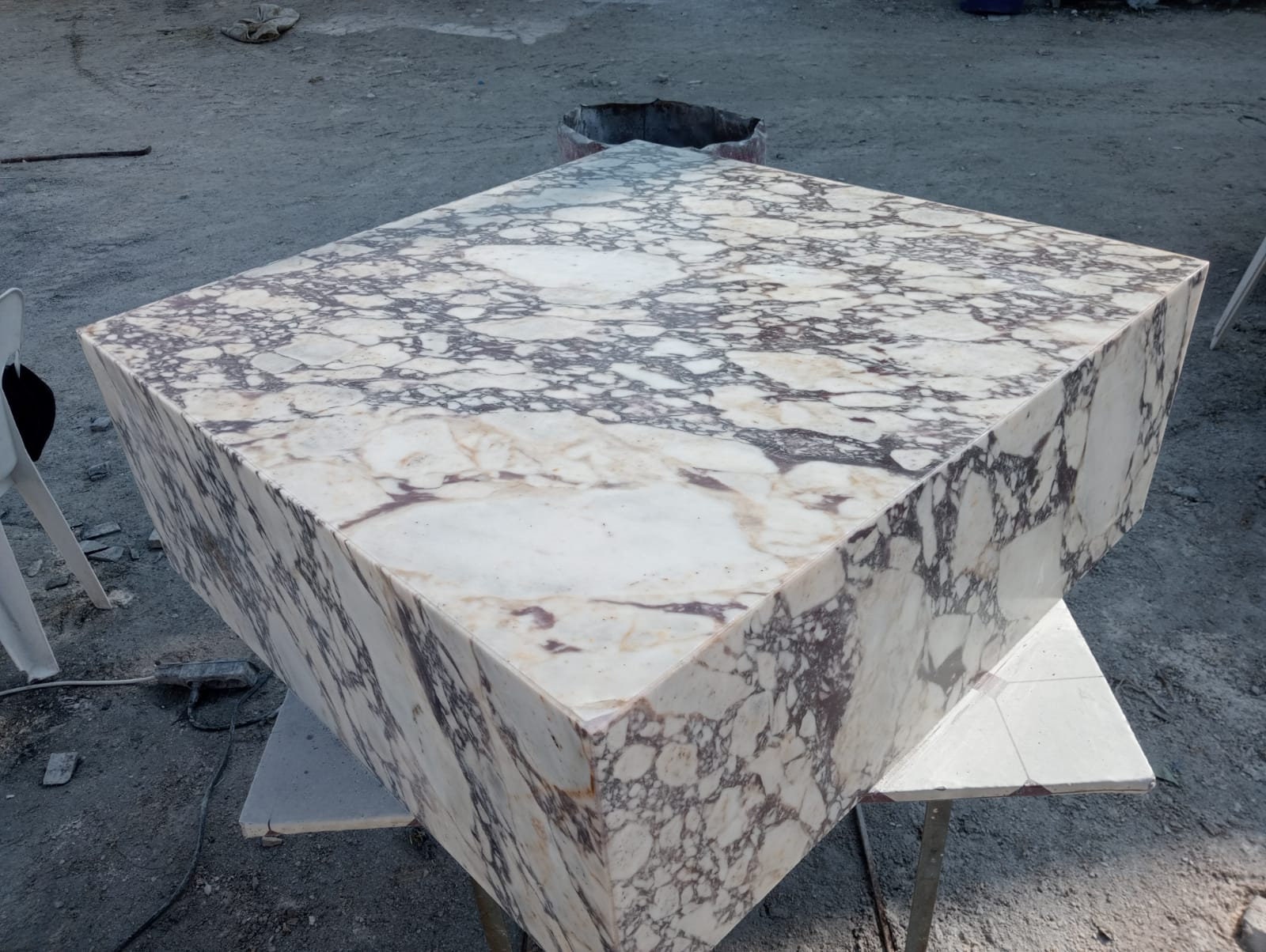 Calacatta Viola Marble Plinth Coffee Table: Custom Cube End Table - Etsy
