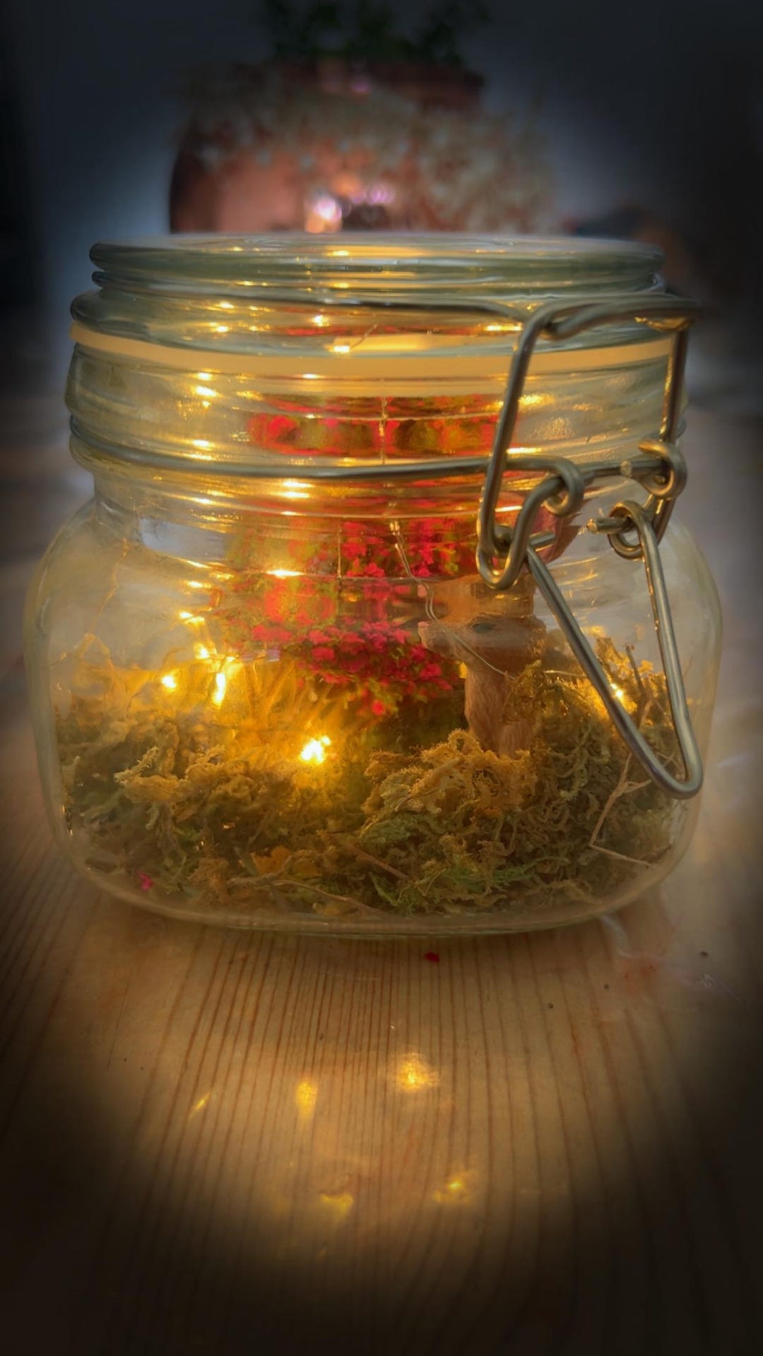 Handmade Glass Jar With Battery Powered Lights Complete With Scenic ...