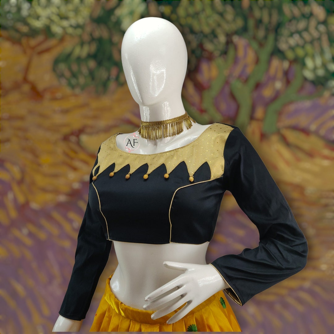 Handmade Silk Boat Neck Blouse: Padded Bust, Prince Cut - Etsy