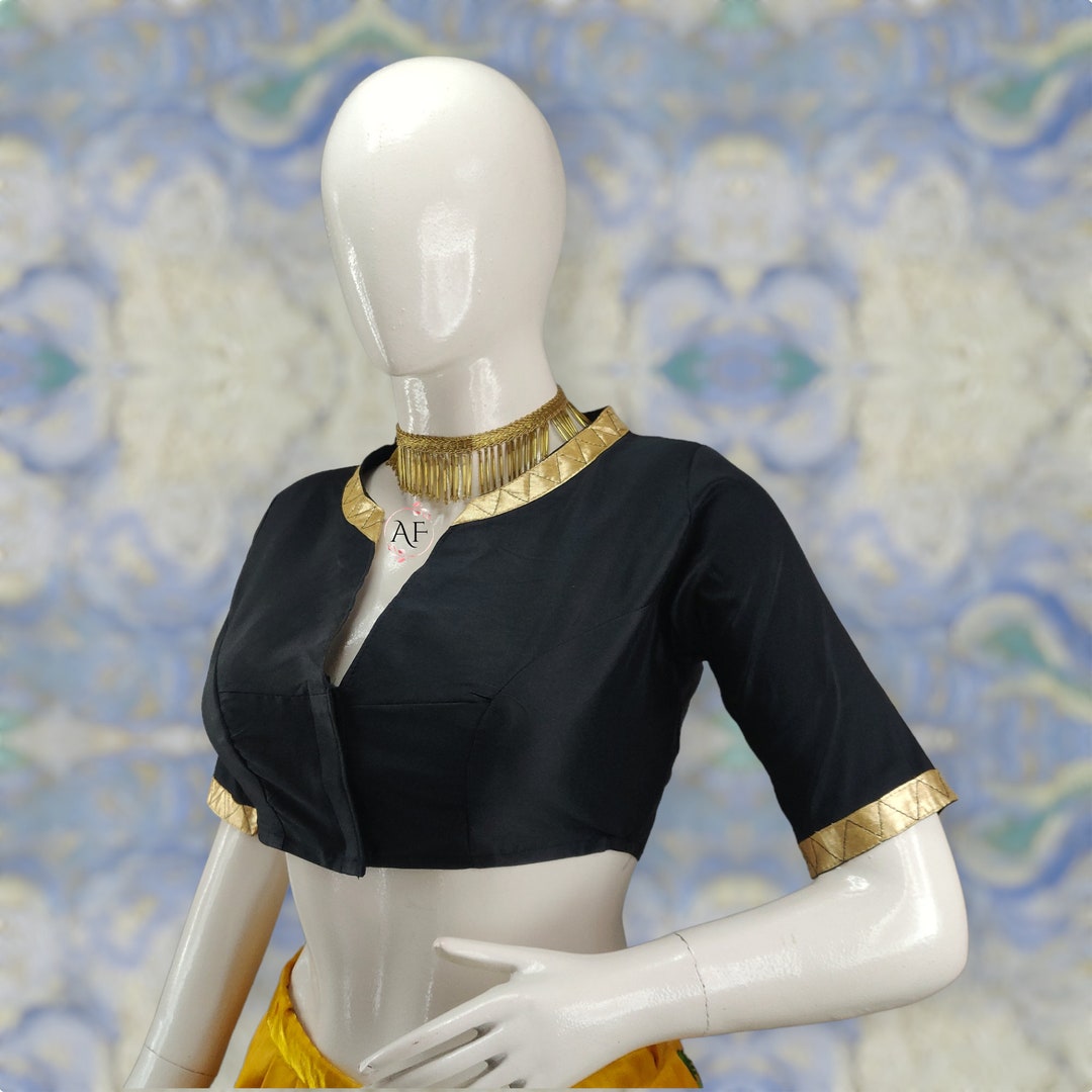 Taffeta Silk Blouse With Padded Bust - Stylish Off-shoulder Design ...