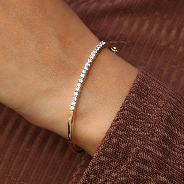Gold Diamond Flex Bangle - Etsy