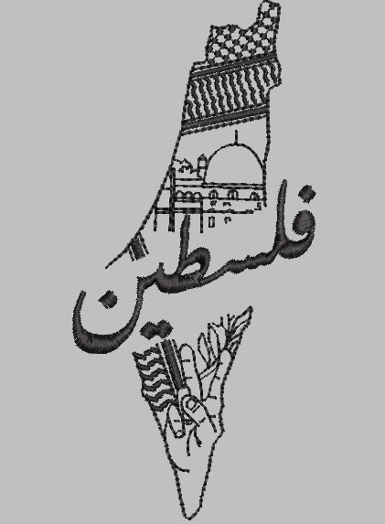 Palestine Map Embroidery Design /3 in 1/ Palestine Embroidery - Etsy UK