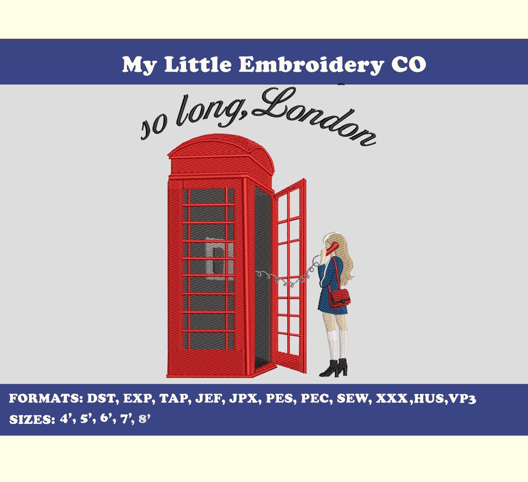 So Long London TTPD /5 SIZES/ Trendy Embroidery, Machine Embroidery ...