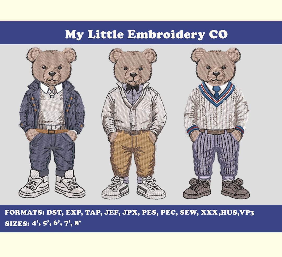 Autumn Bears Embroidery Design /3 in 1/ Trendy Embroidery, Machine ...