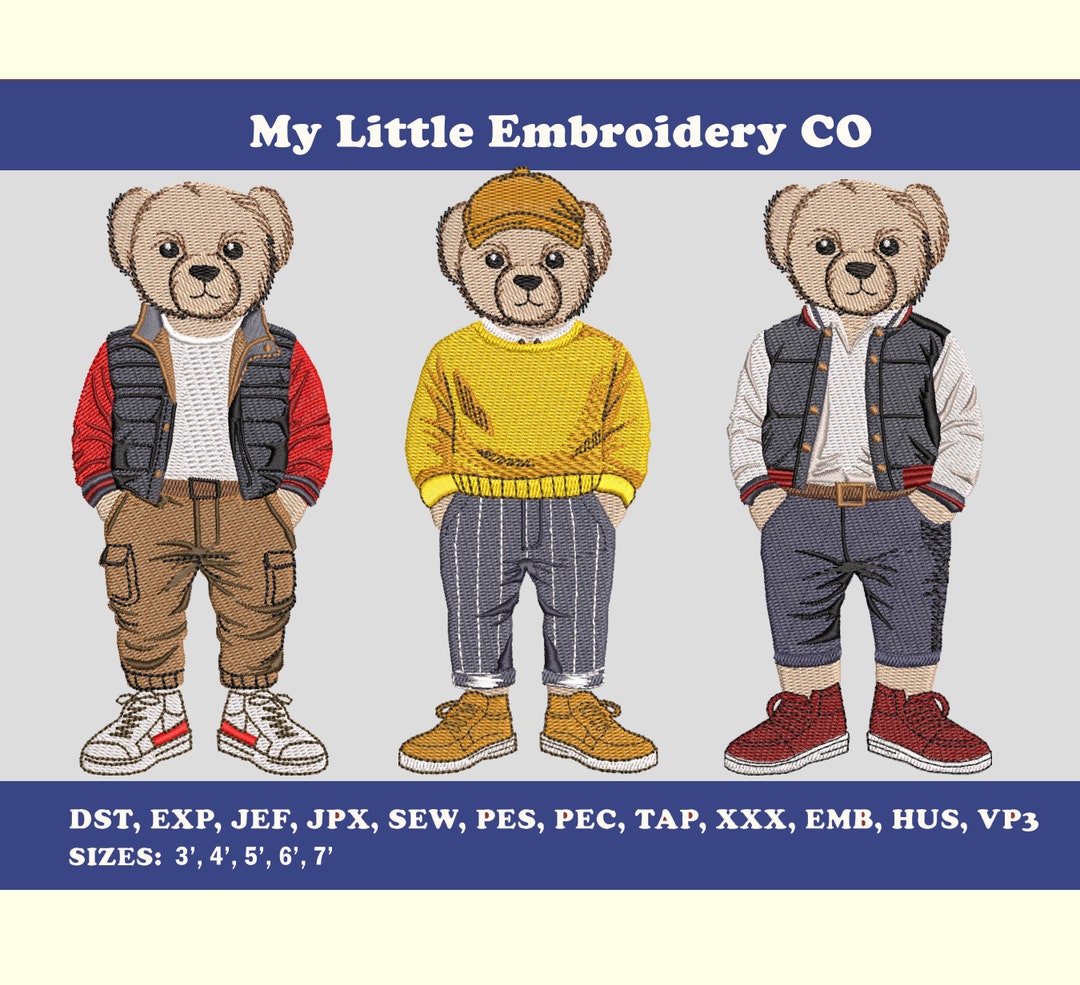 Bears Embroidery Design /3 in 1/ Trendy Embroidery, Machine Embroidery ...