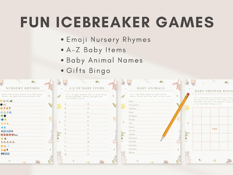 Christian Baby Shower Games Bundle Printable | Bible Baby Shower ...