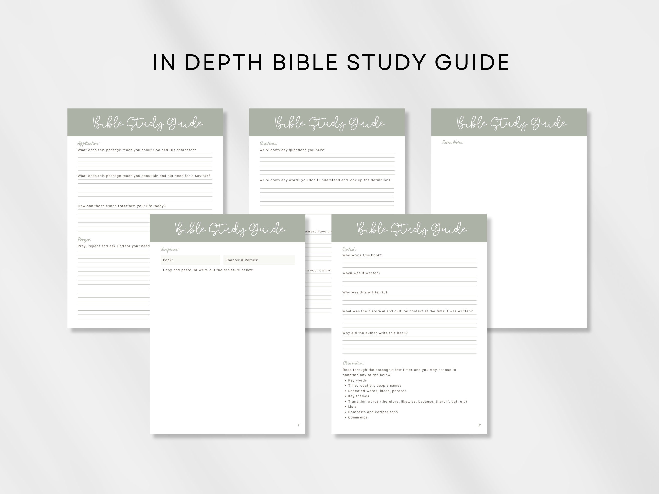 Bible Study Template Printables SOAP Method, Bible Journaling ...