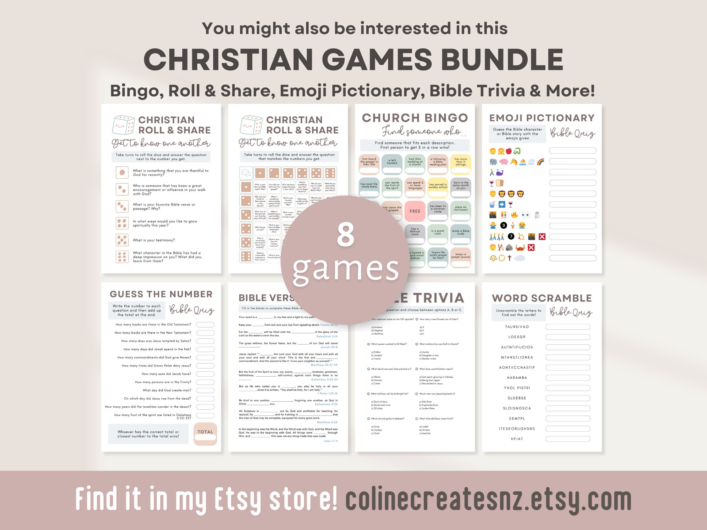 Bible Trivia Questions Game Printable | Old & New Testament Christian ...