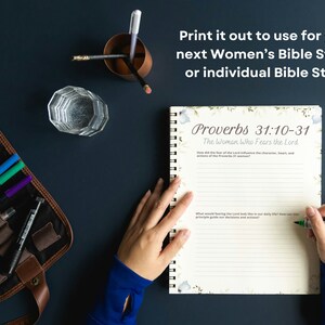 Proverbs 31 Bible Study Guide Printable | Christian Women Devotional Workbook Template, Group ...