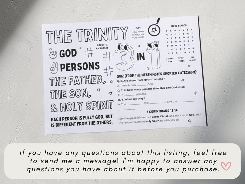 Trinity Activity Sheet Printable | God the Father, Son, Holy Spirit ...