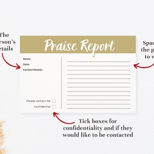 Prayer Request & Praise Report Cards Printable | Church Small Group ...