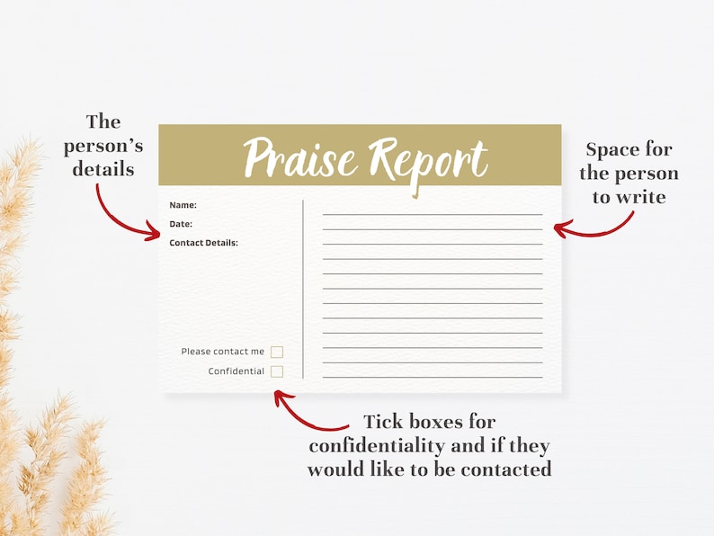 Prayer Request & Praise Report Cards Printable | Church Small Group ...