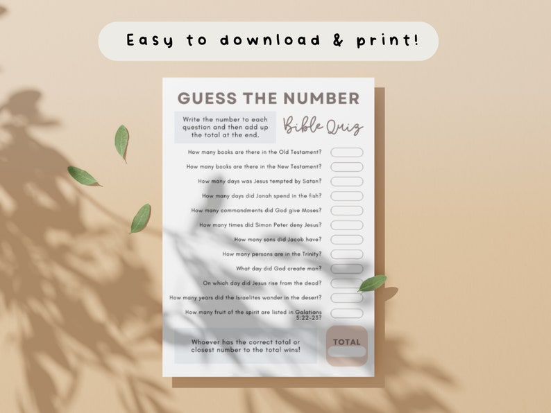 Bible Guess the Number Game Printable Lets Talk Numbers Christian Party ...