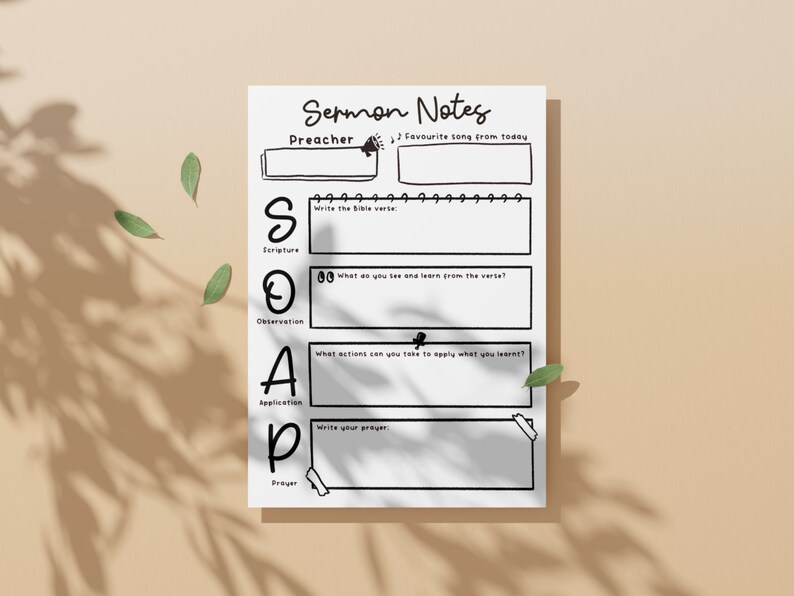 Sermon Notes Printable for Children Kids Elementary Youth Teens Sermon ...