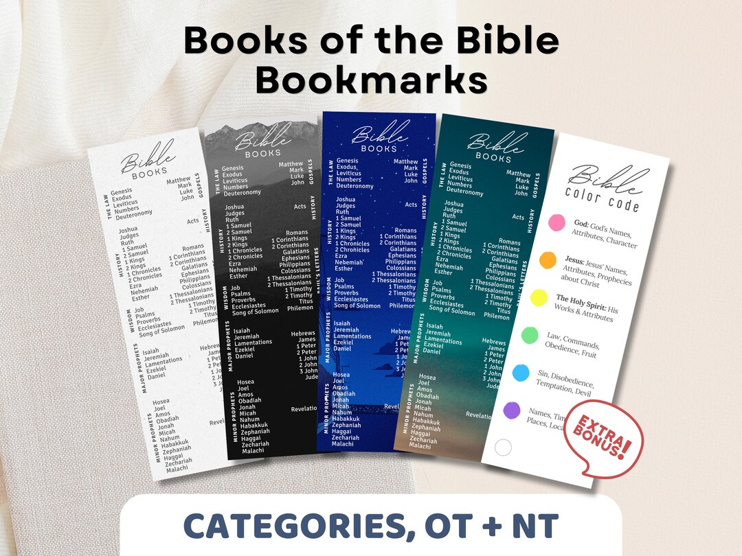 Books of the Bible Bookmarks Printable | Bible Study Highlighting Tool ...