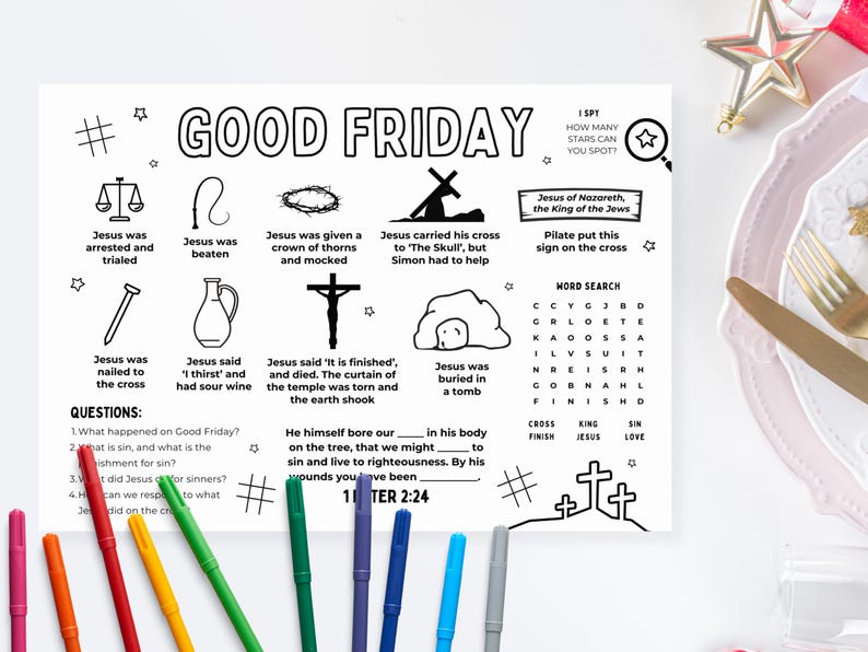 Good Friday Activity Sheet Printable | Crucifixion of Jesus, Kids Bible ...