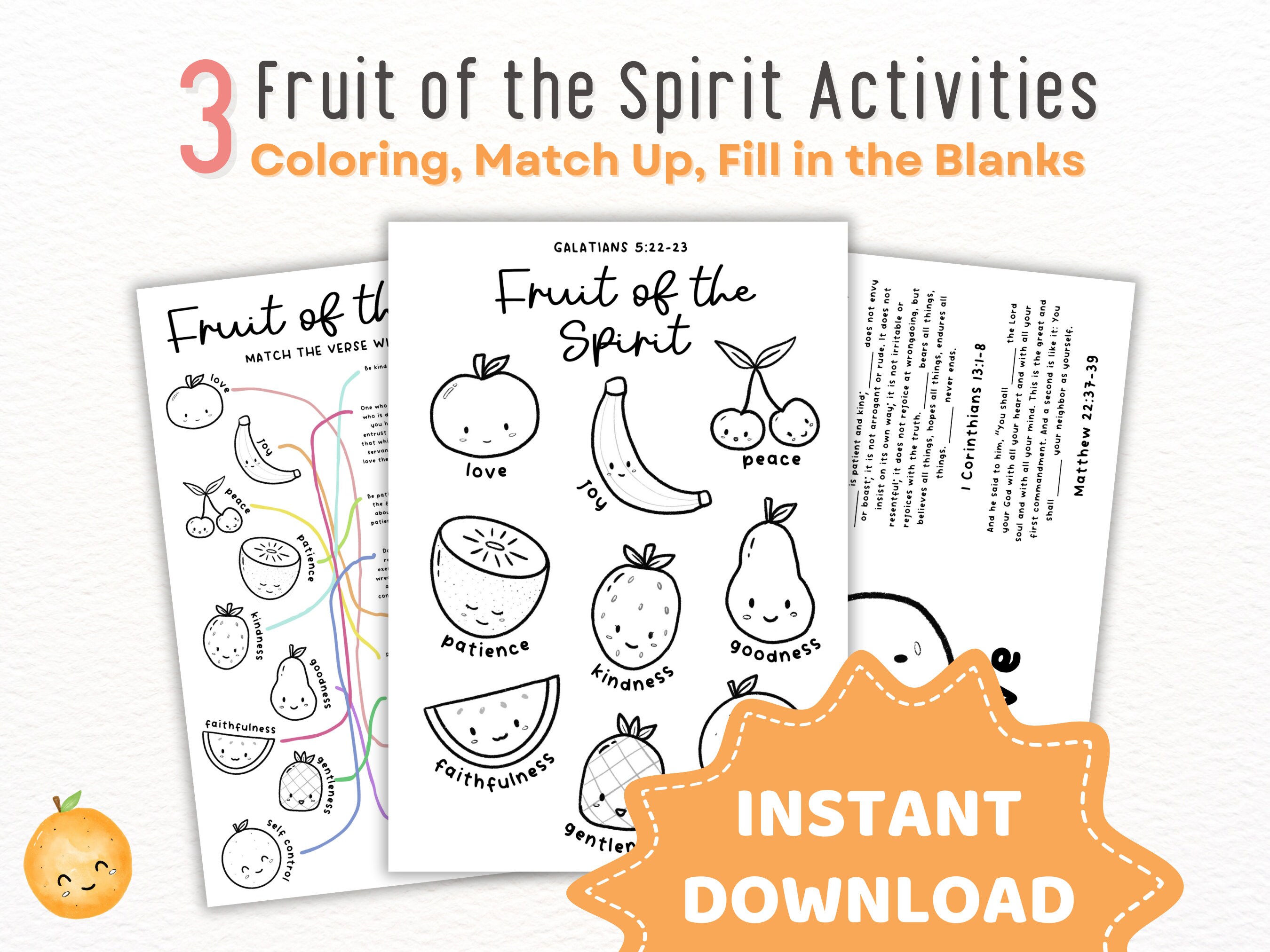 Fruit of the Spirit Activity Bundle for Children Sunday School ...