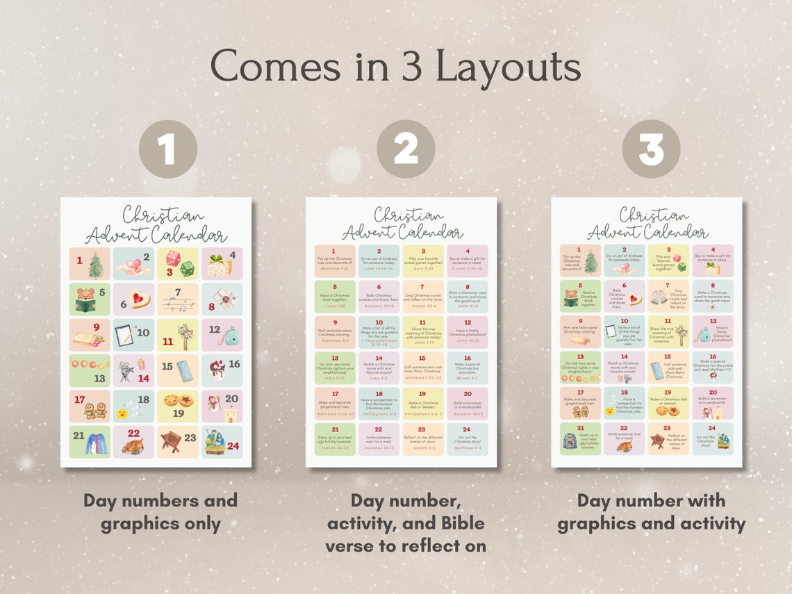Christian Advent Activity Calendar: Family Christmas Countdown (digital ...