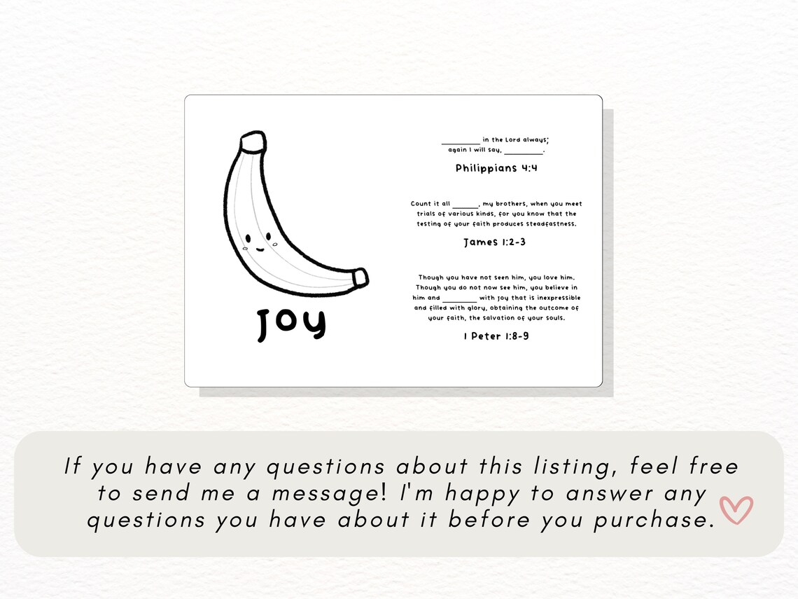 Fruit of the Spirit Activity Fill in the Blanks Coloring for Sunday ...