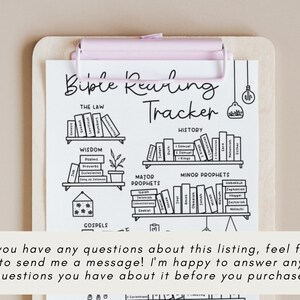 Bible Reading Tracker | Books of the Bible Reading Log Printable ...