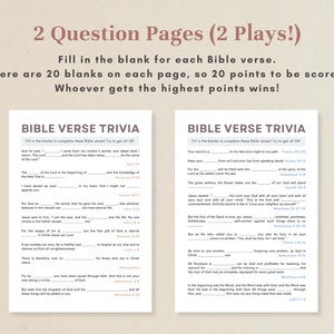 Bible Verse Fill in the Blanks Game Printable | Old & New Testament ...