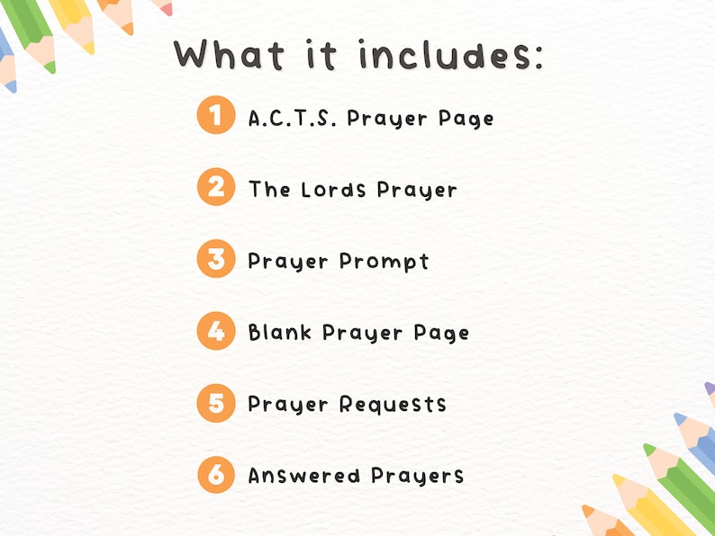 Prayer Printable for Children | ACTS Kids Prayer Template | Sunday ...