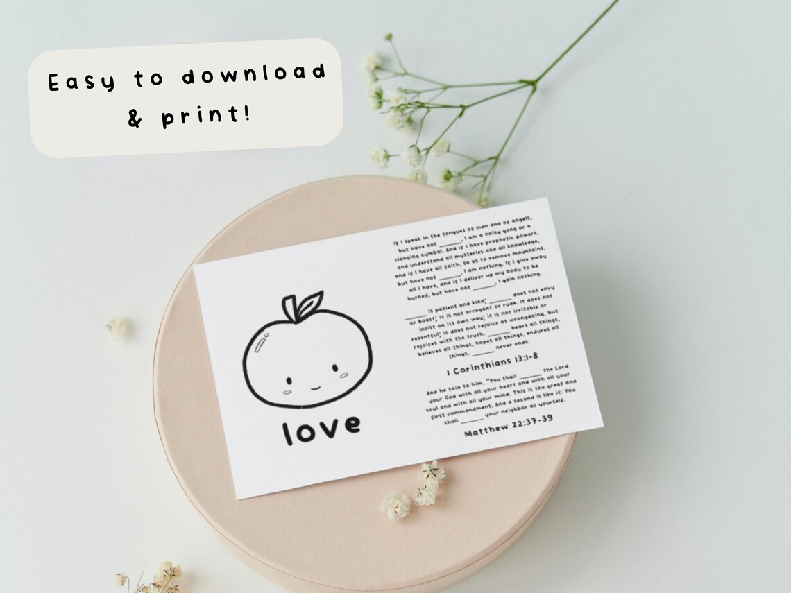 Fruit of the Spirit Activity Fill in the Blanks Coloring for Sunday ...