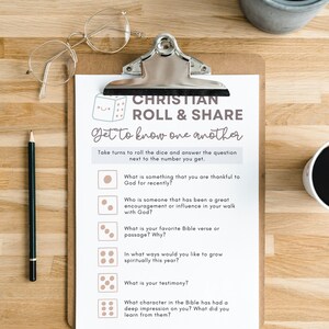 Christian Roll & Share Game Printable | Church Bible Roll and Tell ...