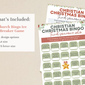 Christmas Church Bingo Game Printable | Find Someone Who | Christian ...
