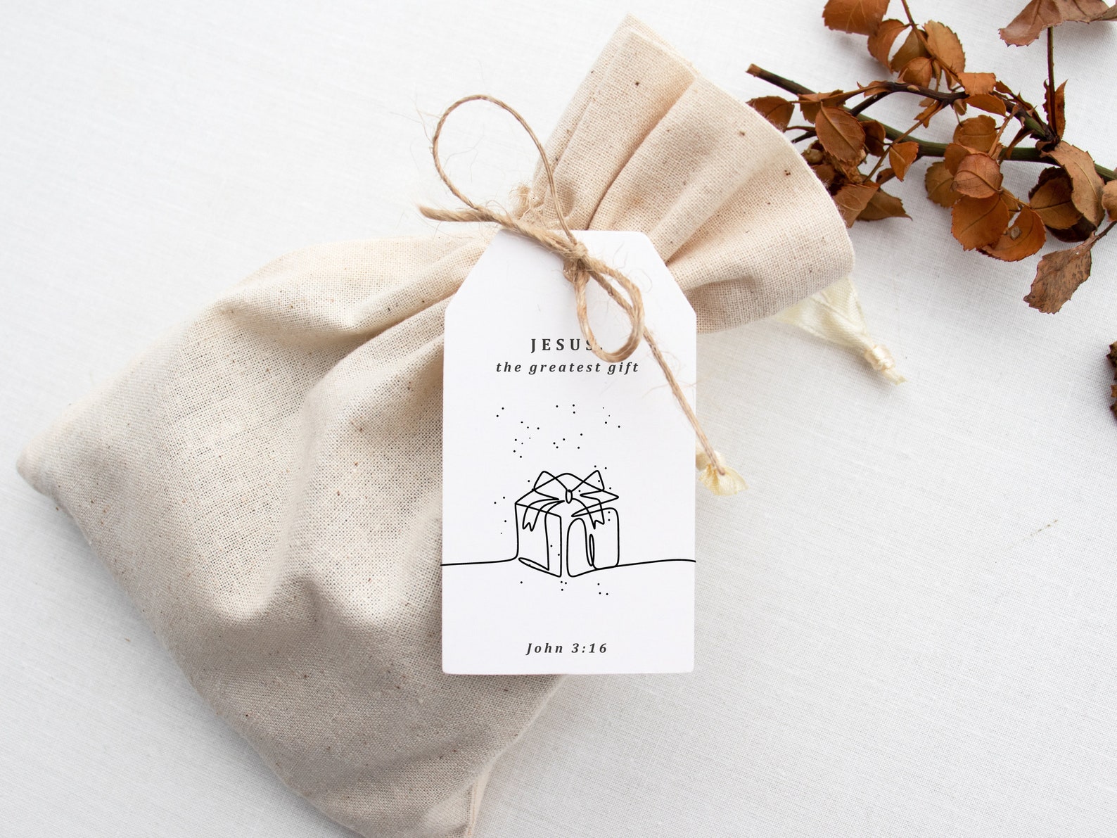 Christian Christmas Cards & Gift Tags Printable | Modern Line Art ...