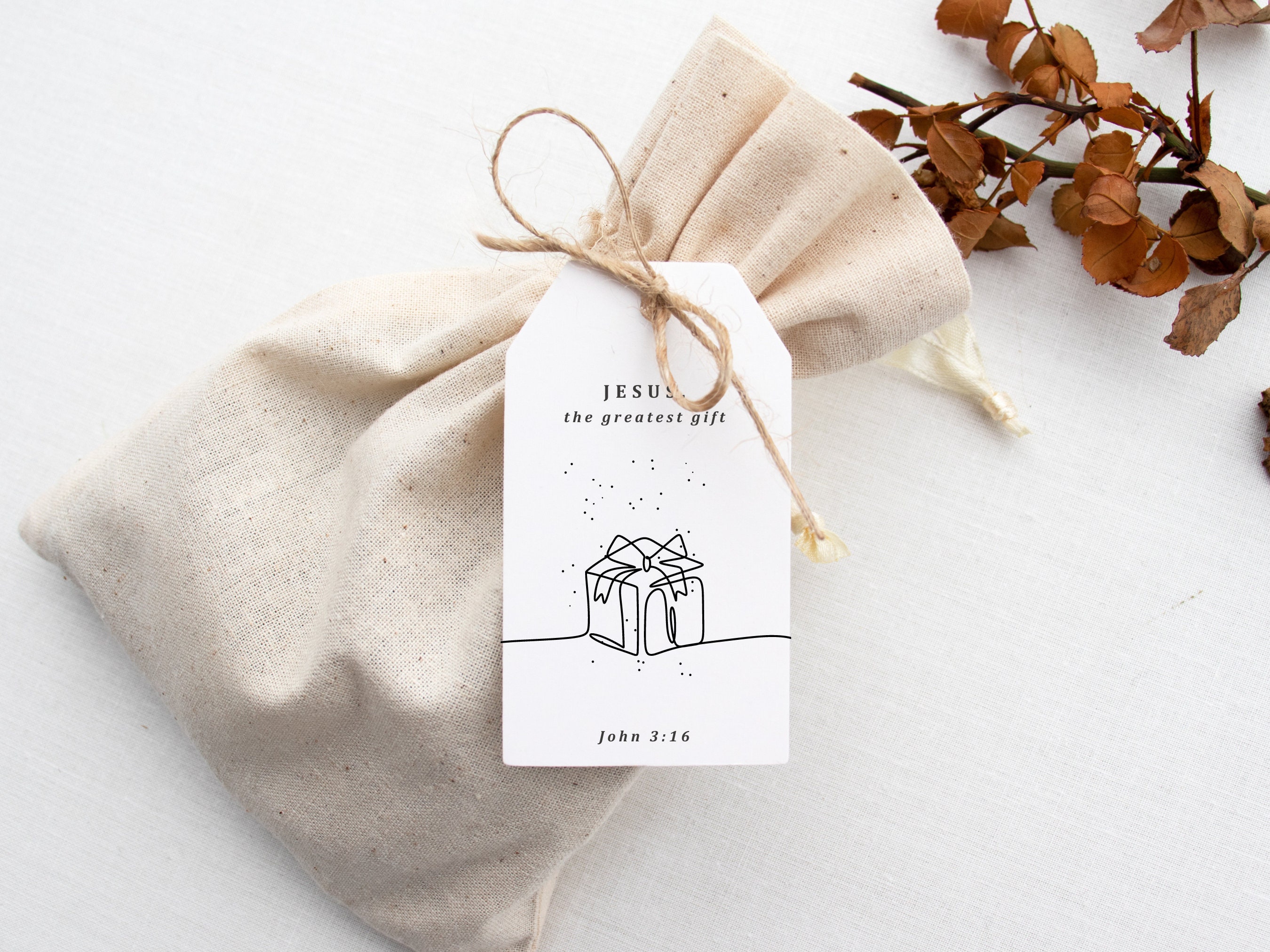 Christian Christmas Cards & Gift Tags Printable | Modern Line Art ...