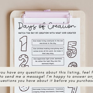 Days of Creation Bundle for Children | Sunday School Activities ...