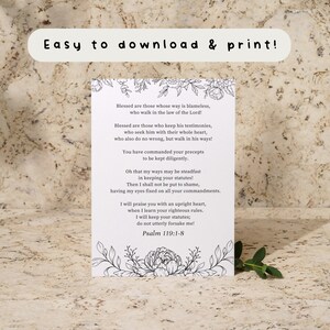 20 ESV Bible Verse Cards Printable | Floral Line Art Scripture Memory ...