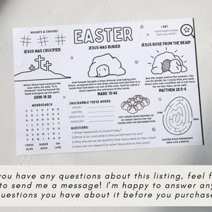 Easter Kids Activity Placemat – Christian Printable | Bible Coloring ...