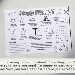 Good Friday Activity Sheet Printable | Crucifixion of Jesus, Kids Bible ...