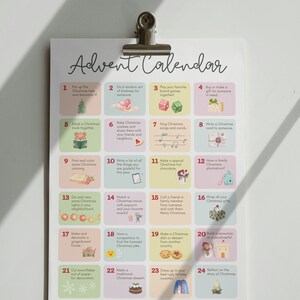Advent Activity Calendar Printable | Fun Christmas Activities for ...