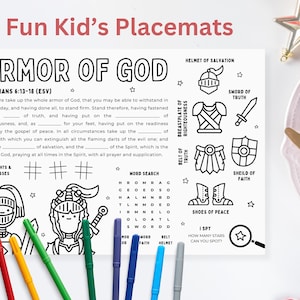 Kids Bible Activity Placemat Bundle Printables | Children Bible ...